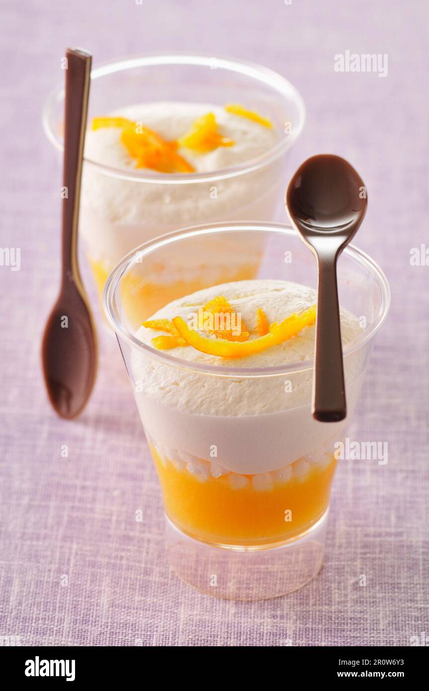 Orange meringue verrines Stock Photo - Alamy