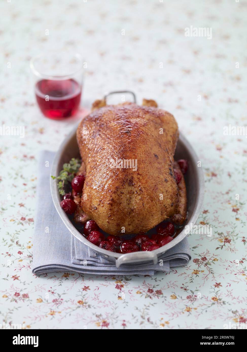 Roast duck with cherries Stock Photo - Alamy