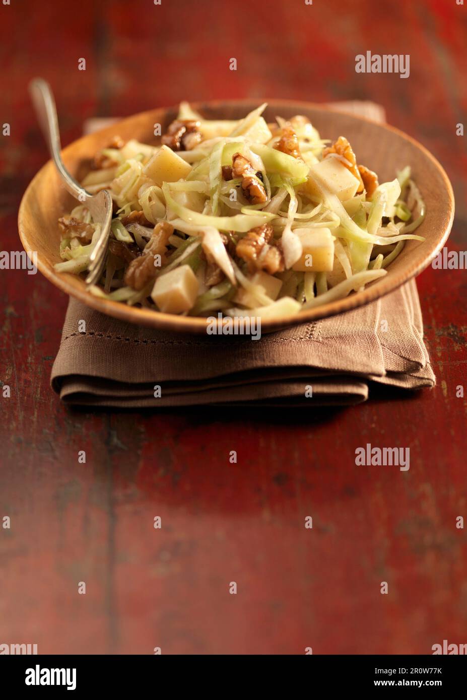 White cabbage, Comté and walnut salad Stock Photo - Alamy
