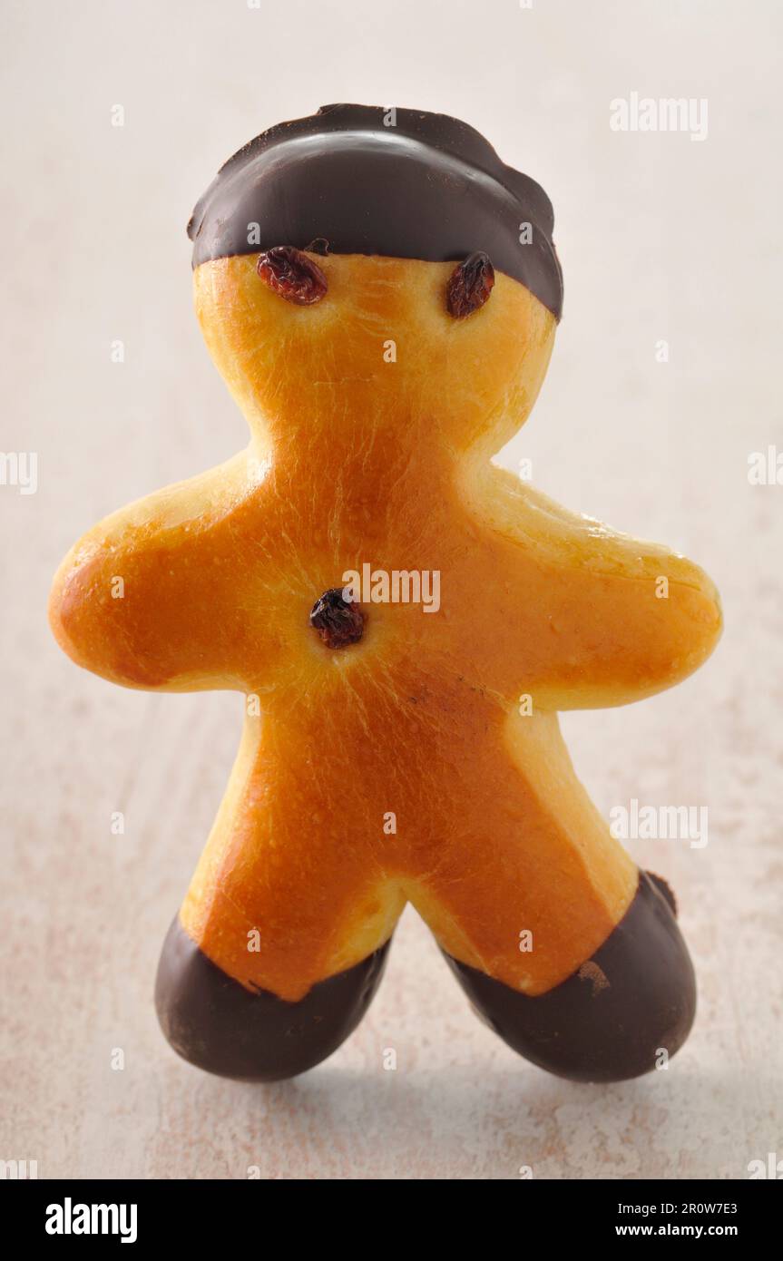 Saint-Nicolas brioche with chocolate Stock Photo - Alamy