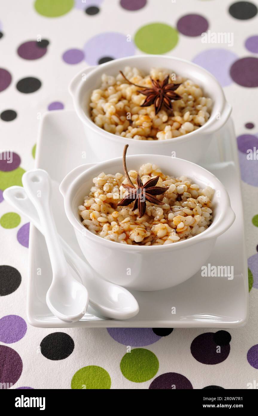 Salted-butter toffee-flavored rice pudding Stock Photo - Alamy