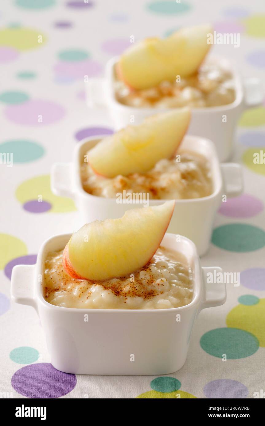 Rice pudding with apples Stock Photo - Alamy