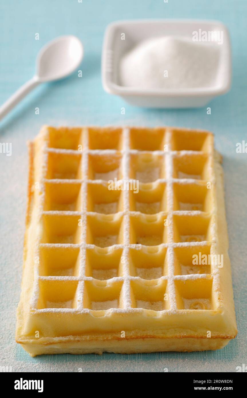 Waffle with sugar Stock Photo - Alamy