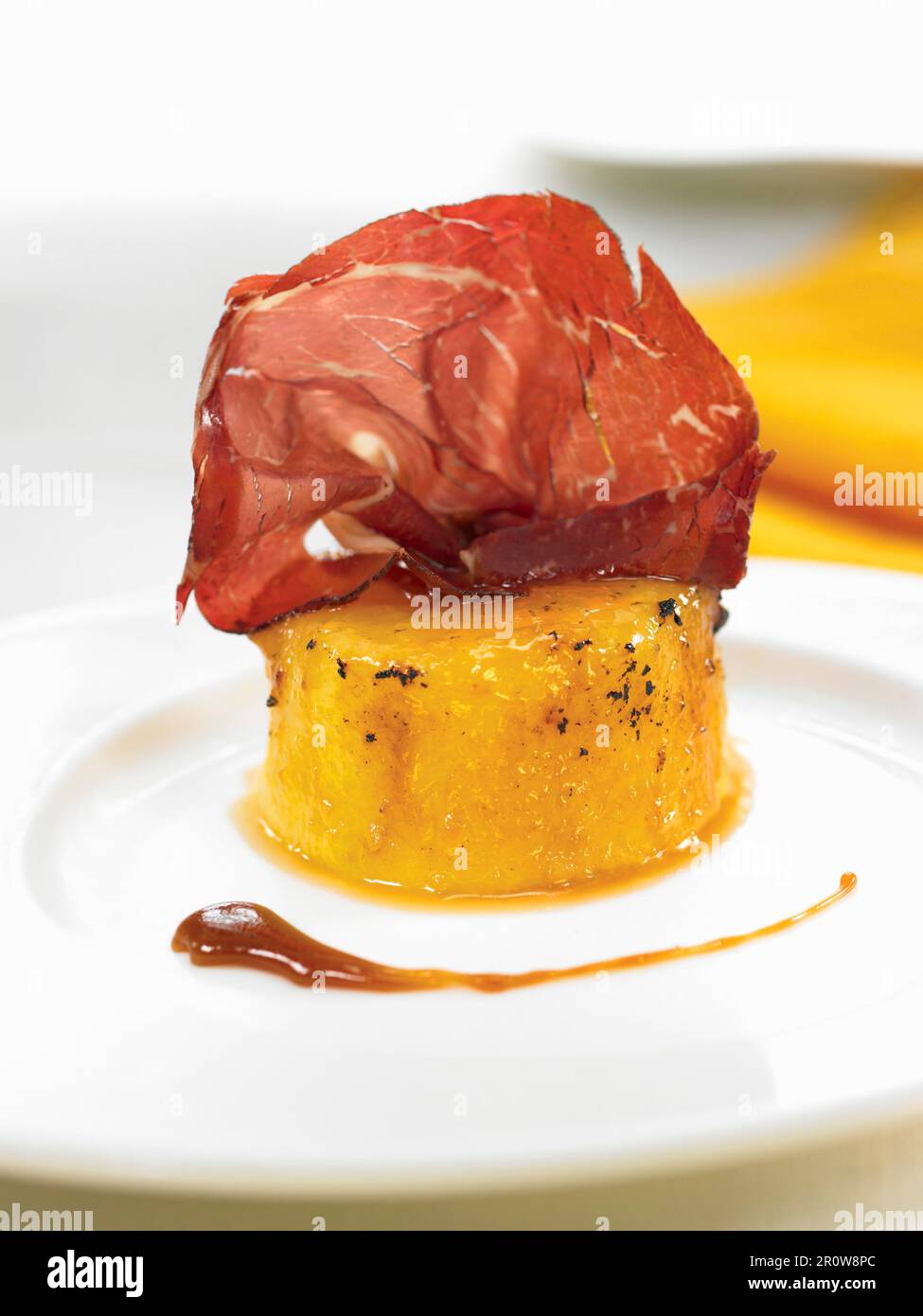 Braised melon puree with thinly sliced Cecina Stock Photo - Alamy