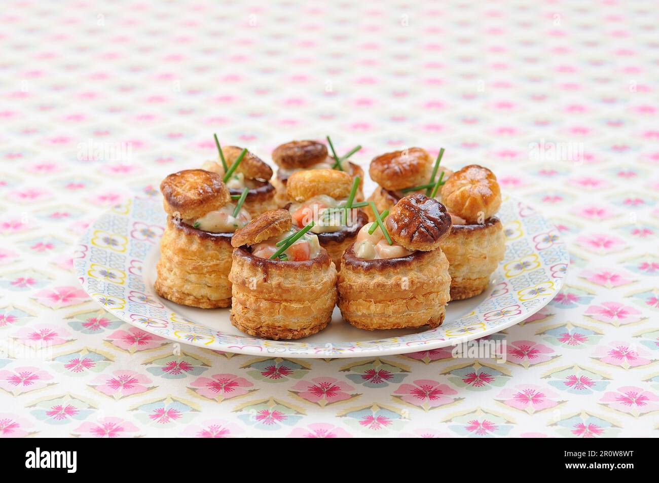 Shrimp and anchovy mini Vol-au-vents Stock Photo - Alamy