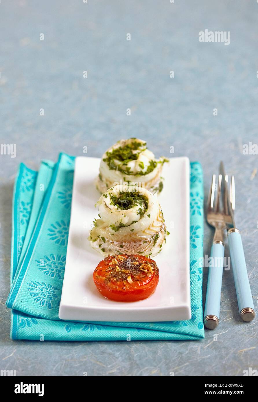 Rolled whiting fillets Stock Photo - Alamy