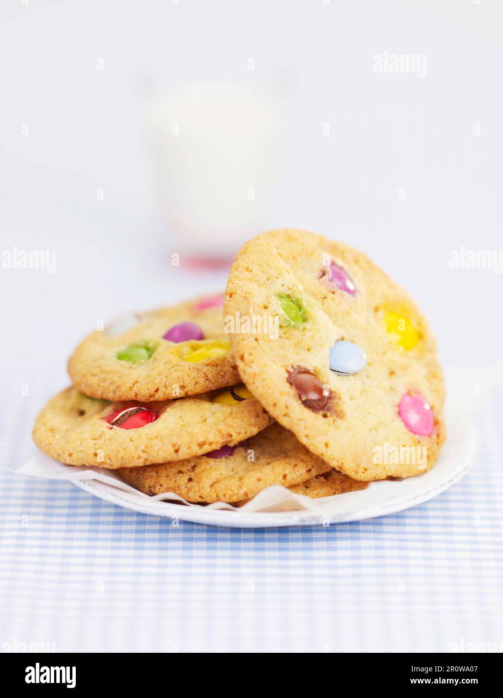 Cookies decorated with Smarties Stock Photo - Alamy