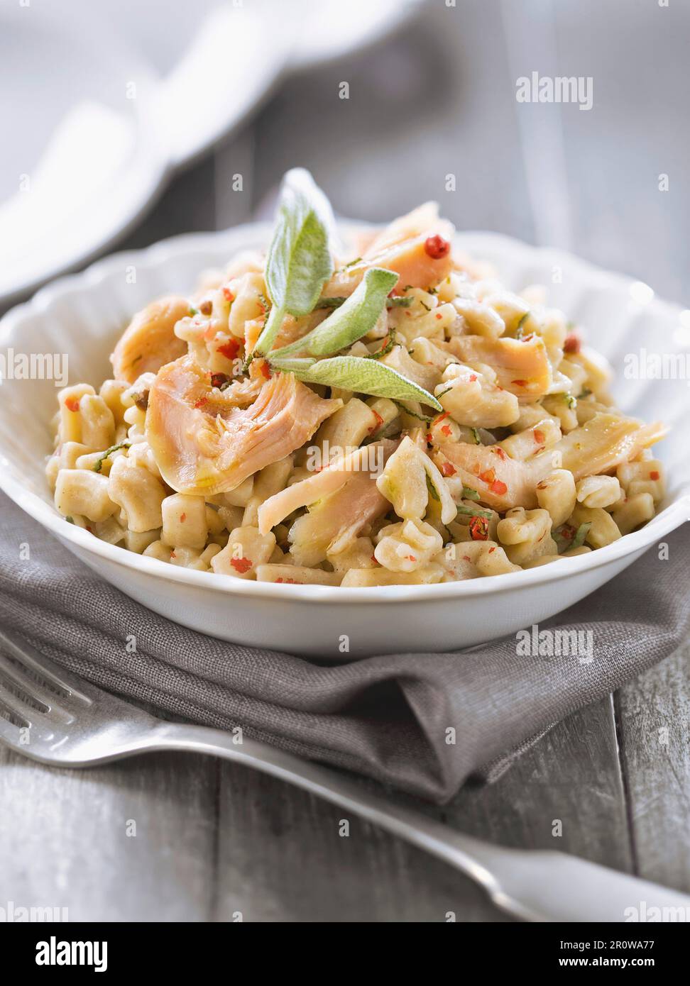 Crozets with rabbit and sage Stock Photo - Alamy