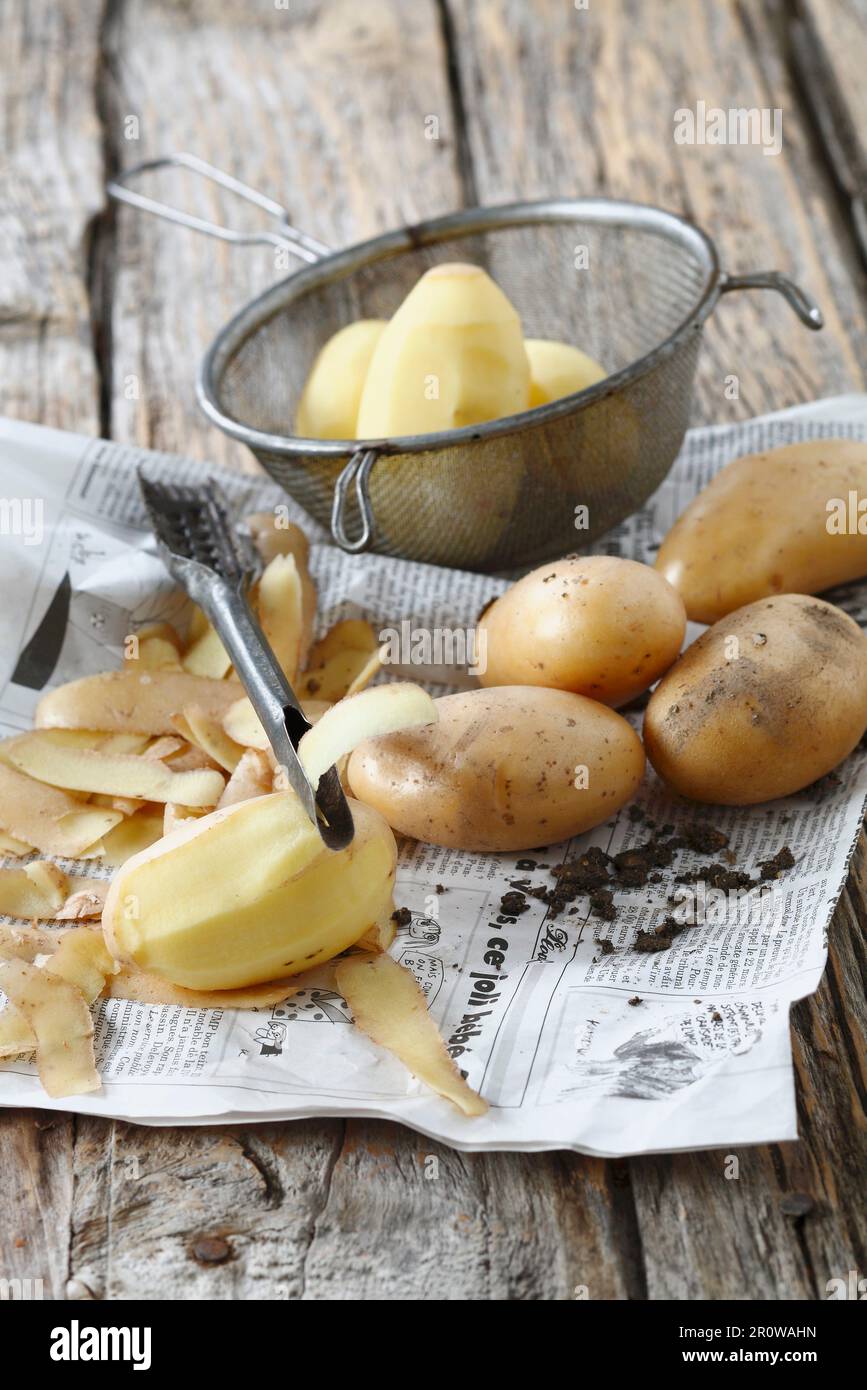 Peeling off with knife hi-res stock photography and images - Alamy