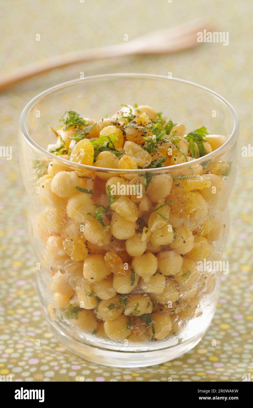 Chickpea and sultana salad Stock Photo - Alamy