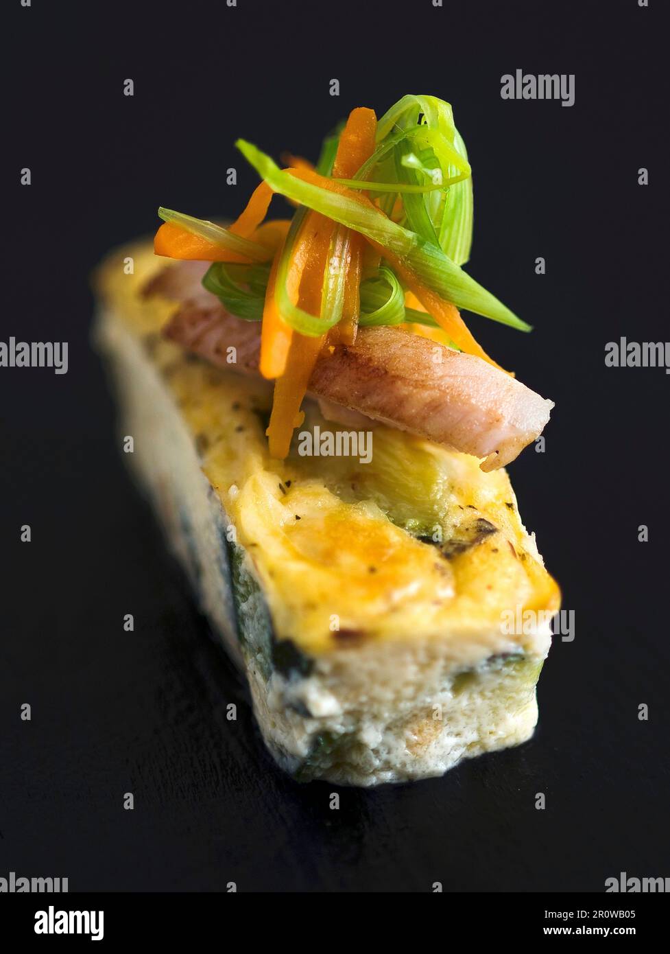 Mini fish and vegetable Flan Stock Photo - Alamy