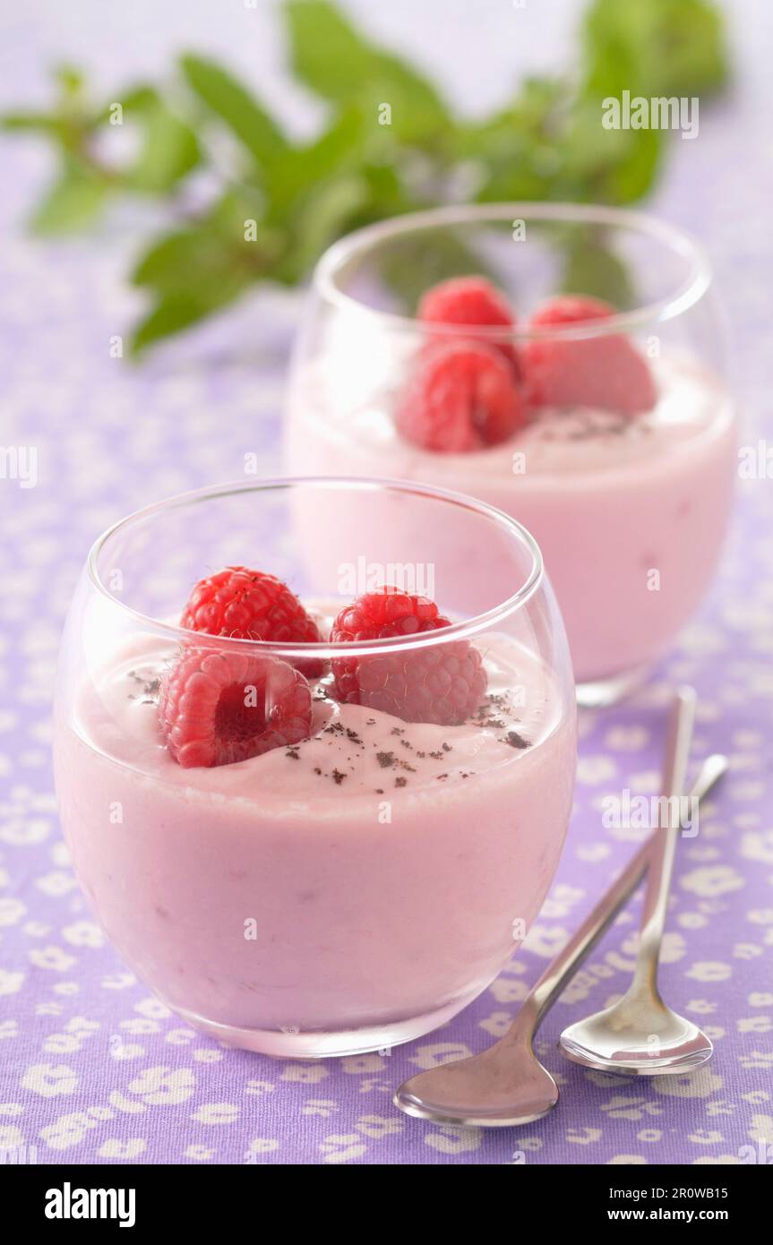 Light raspbery mousse Stock Photo - Alamy
