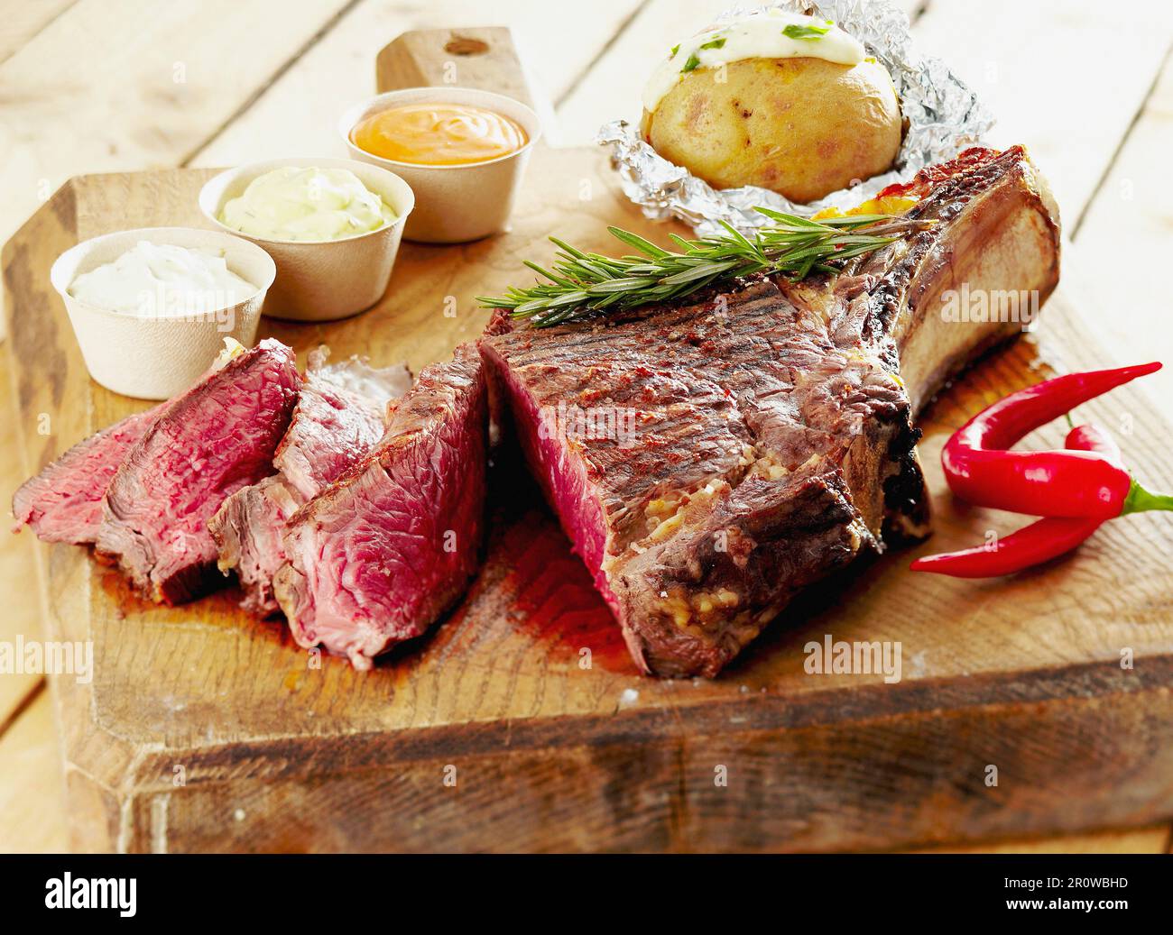 Grilled beef chop Stock Photo - Alamy