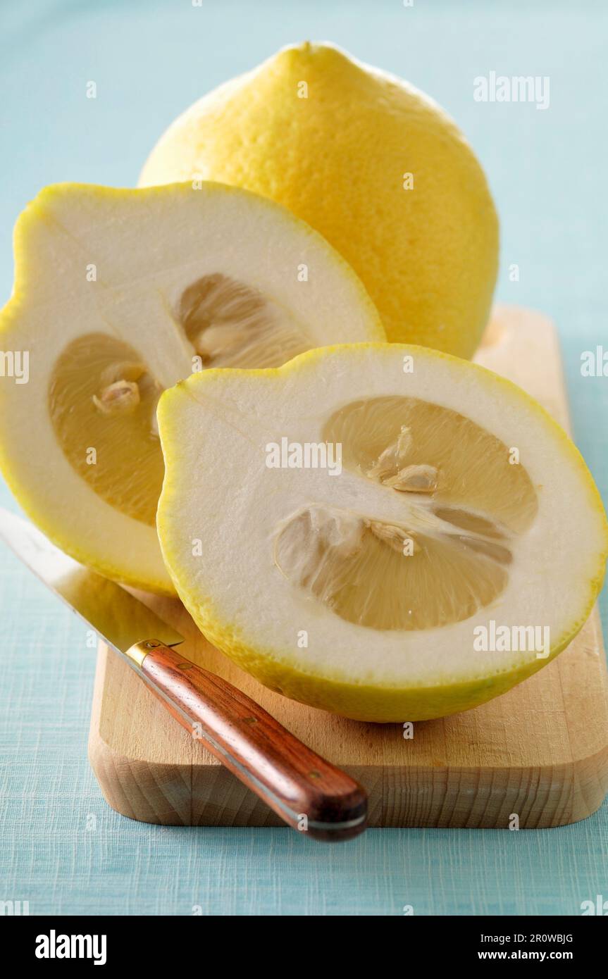 Cedrat cut in half Stock Photo - Alamy