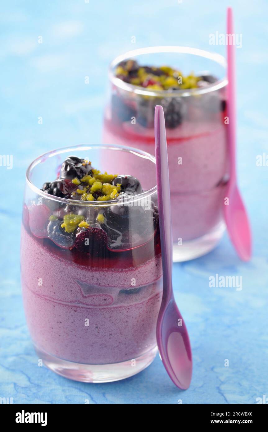 Dark berry Verrines Stock Photo - Alamy