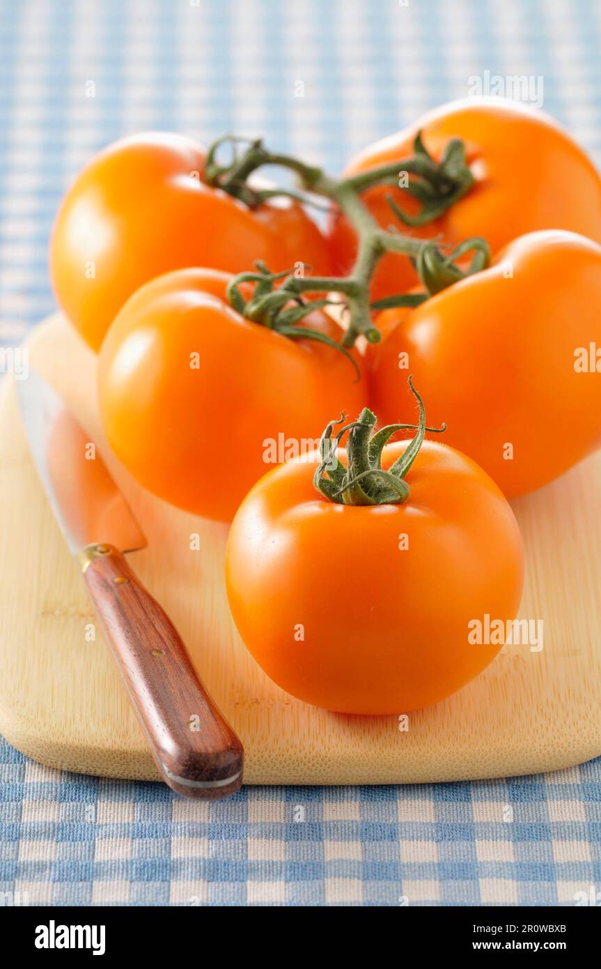 Bunch of orange tomatoes Stock Photo - Alamy
