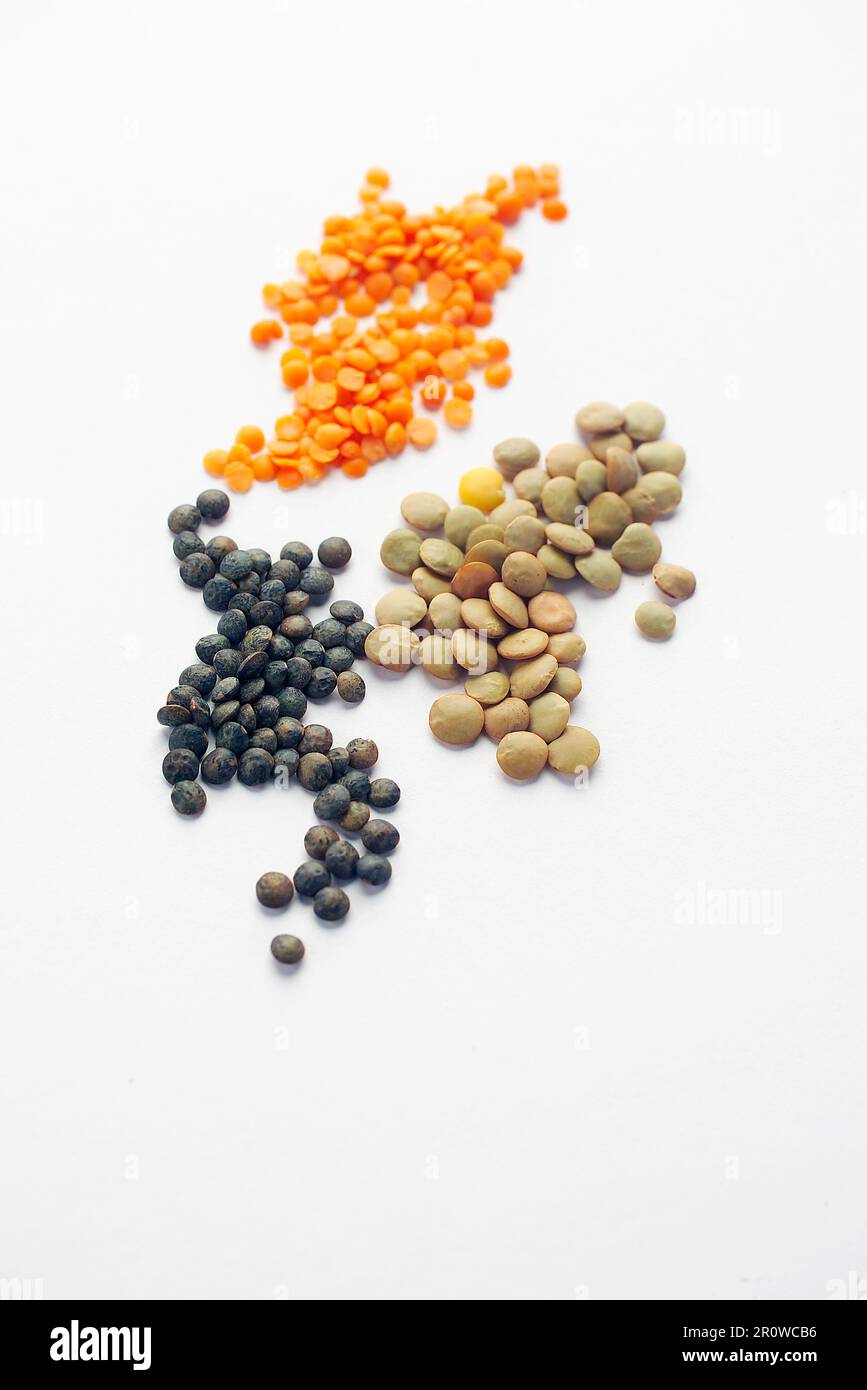 Different varieties of lentils Stock Photo - Alamy