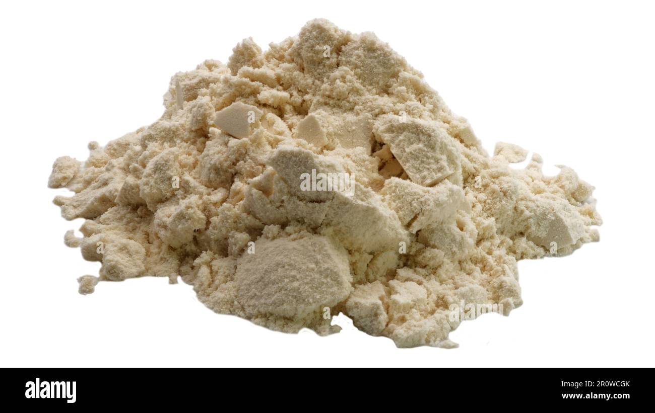 Pile of protein powder isolated on white background. Powder without ...