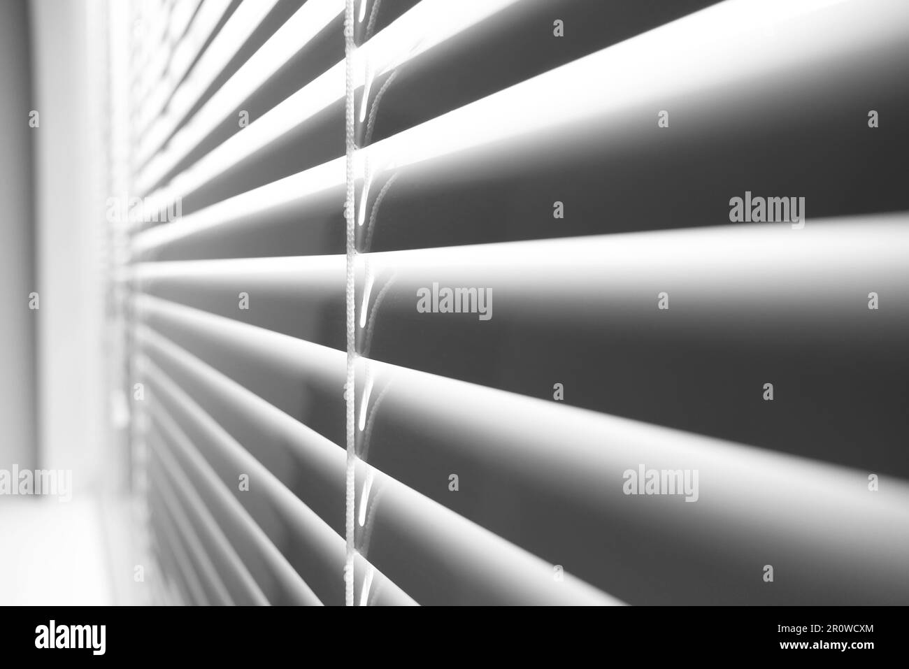 Stylish horizontal window blinds Black and White Stock Photos & Images ...