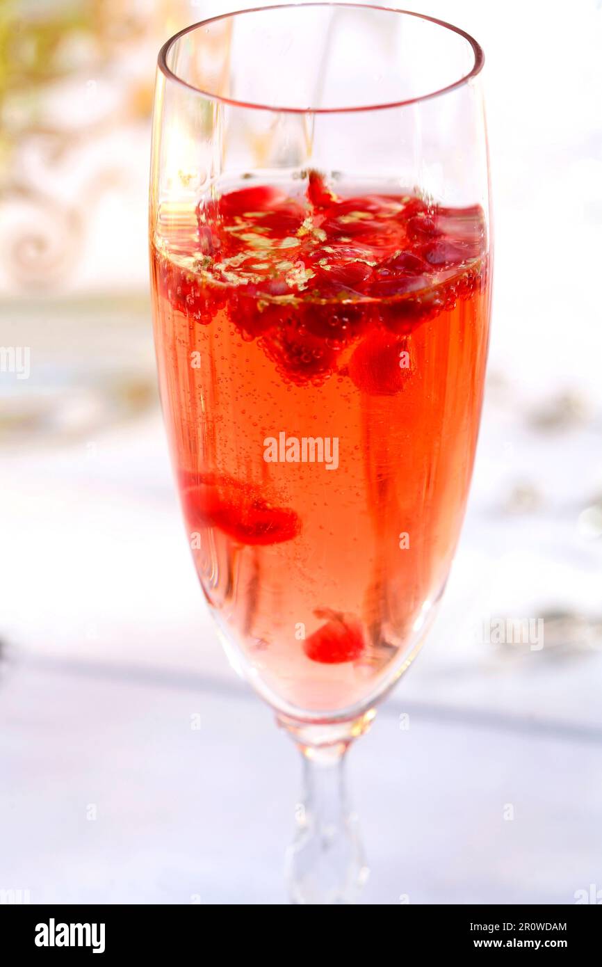 Pink Champagne cocktail Stock Photo - Alamy