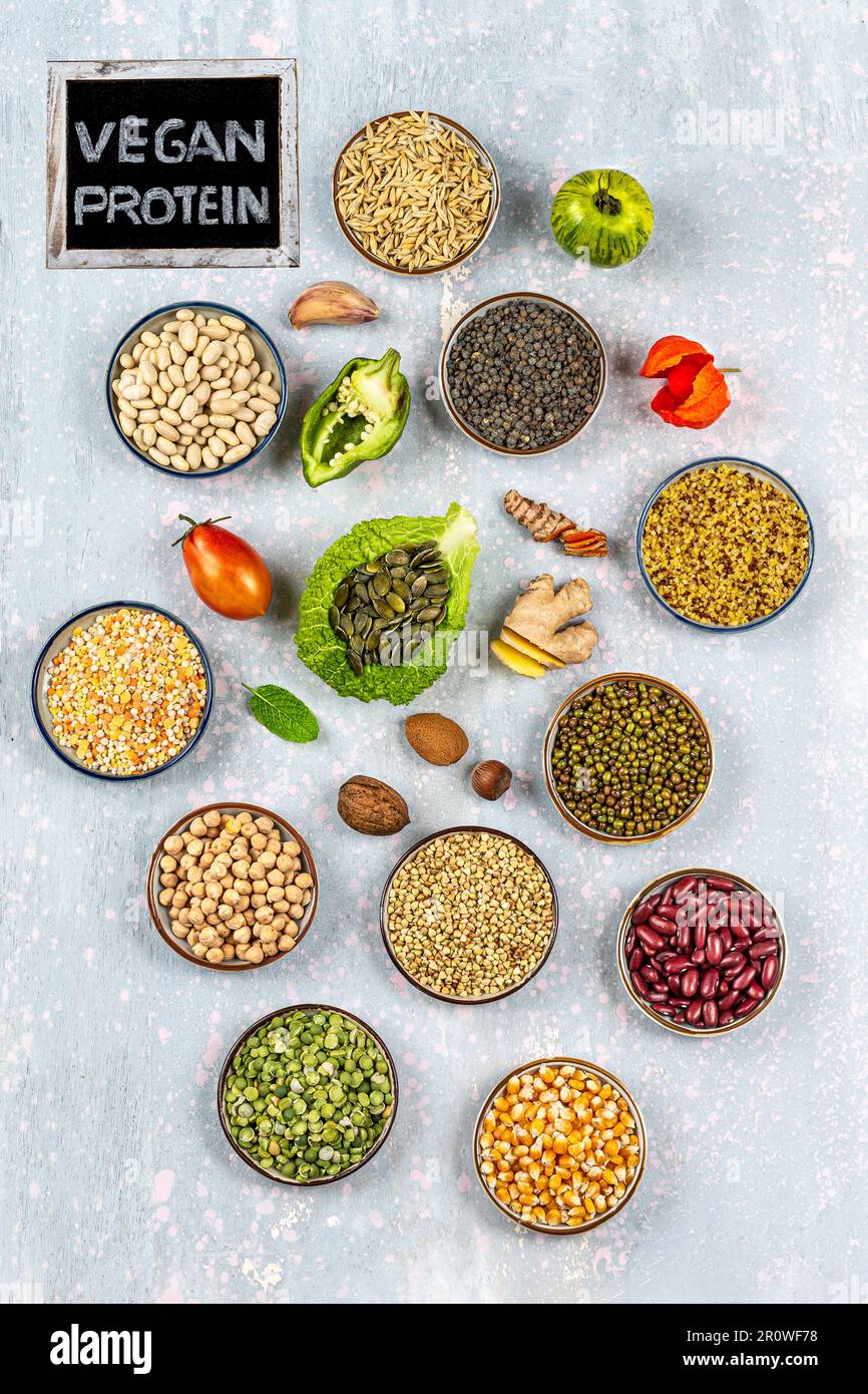 Protein-rich pulses for a vegan diet Stock Photo - Alamy