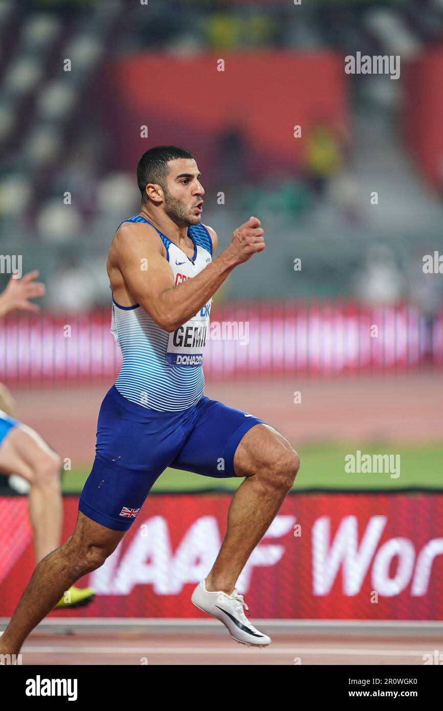 Adam Gemili running the 200m at the 2019 World Athletics Championships ...