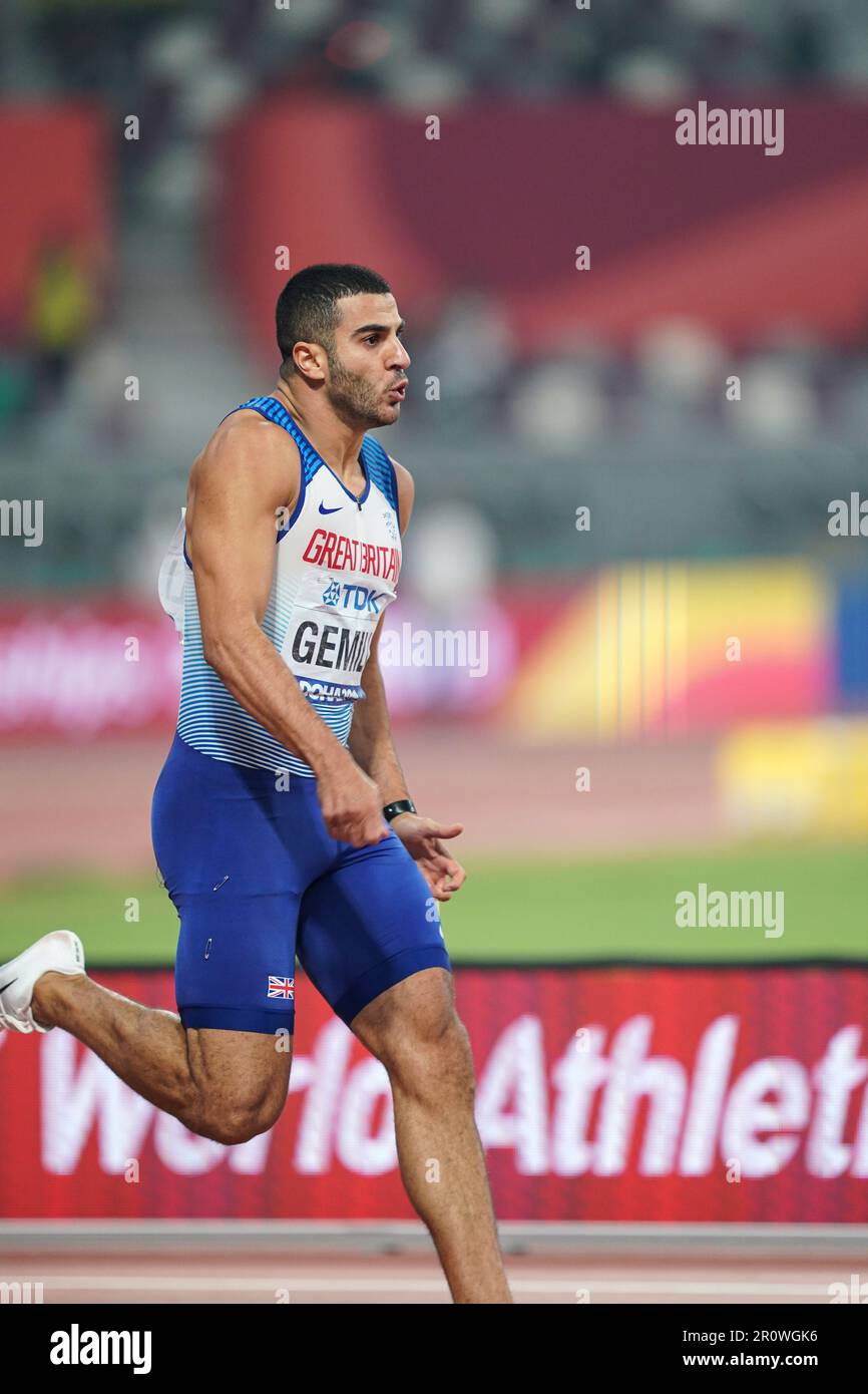 Adam Gemili running the 200m at the 2019 World Athletics Championships ...