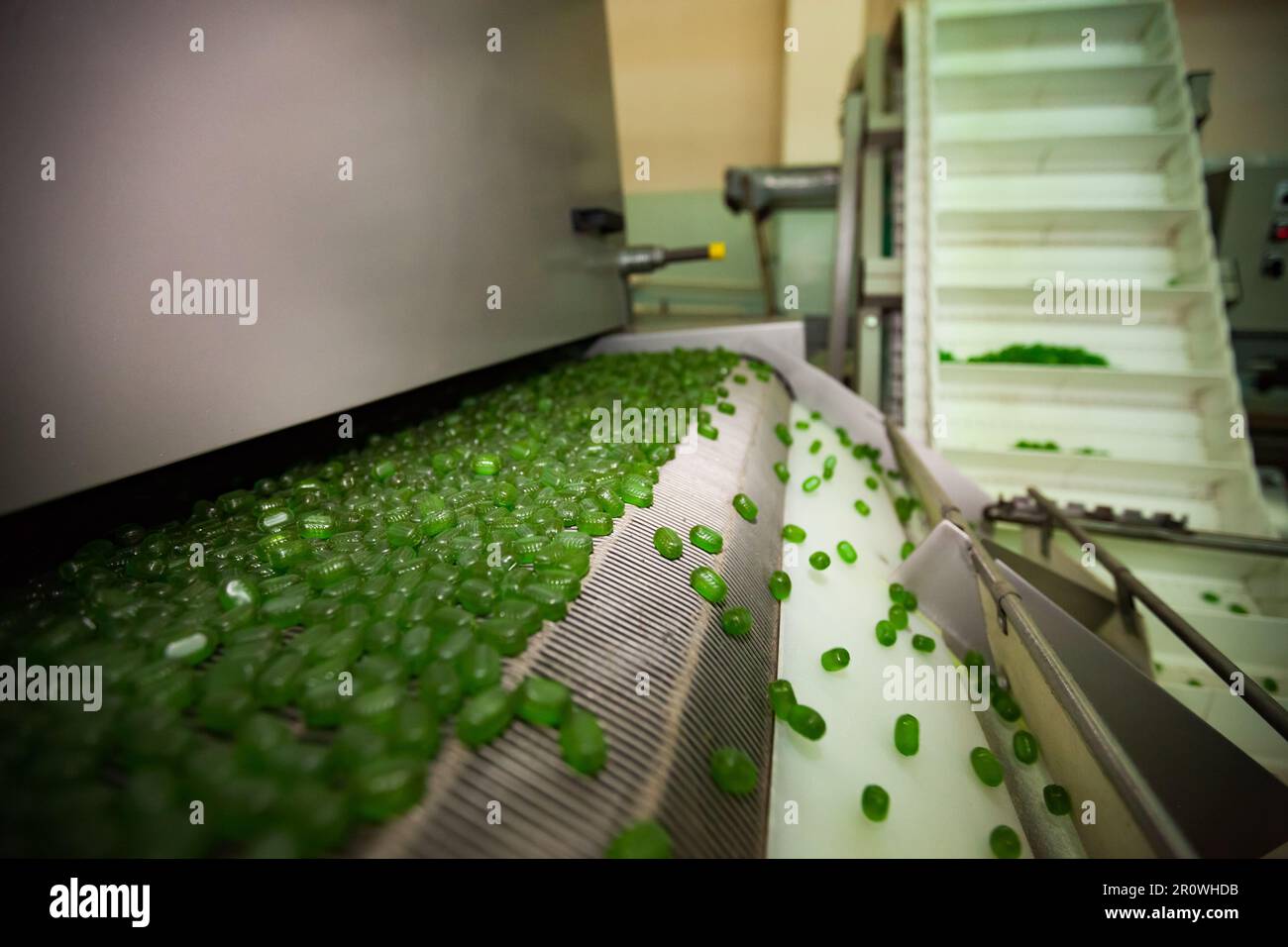 Caramel sweets manufacturing machine. Confectionery factory Stock Photo ...