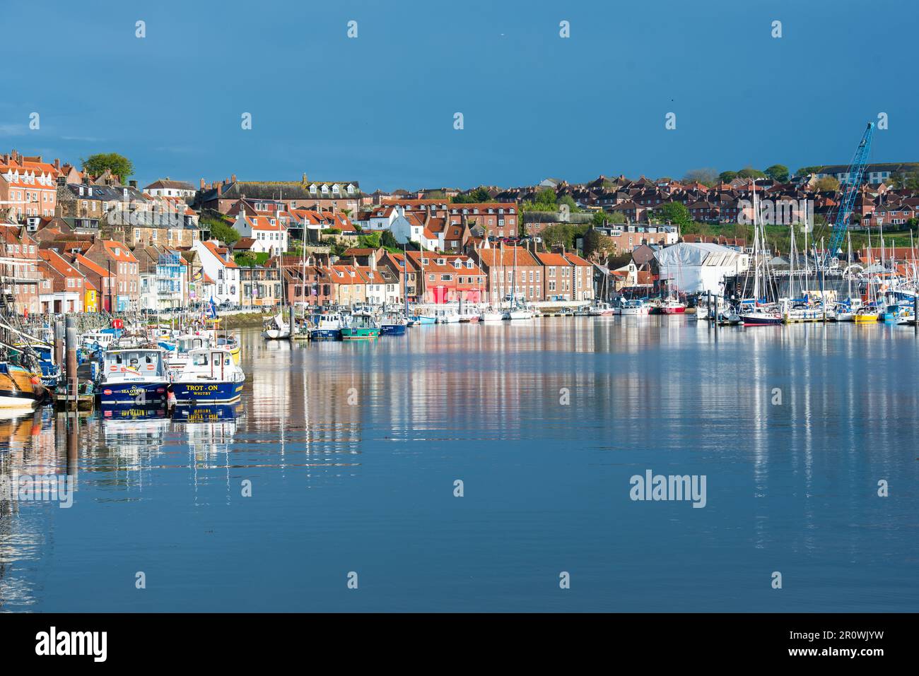 Whitby harbour, North Yorkshire. A beautiful; seaside town on the North ...