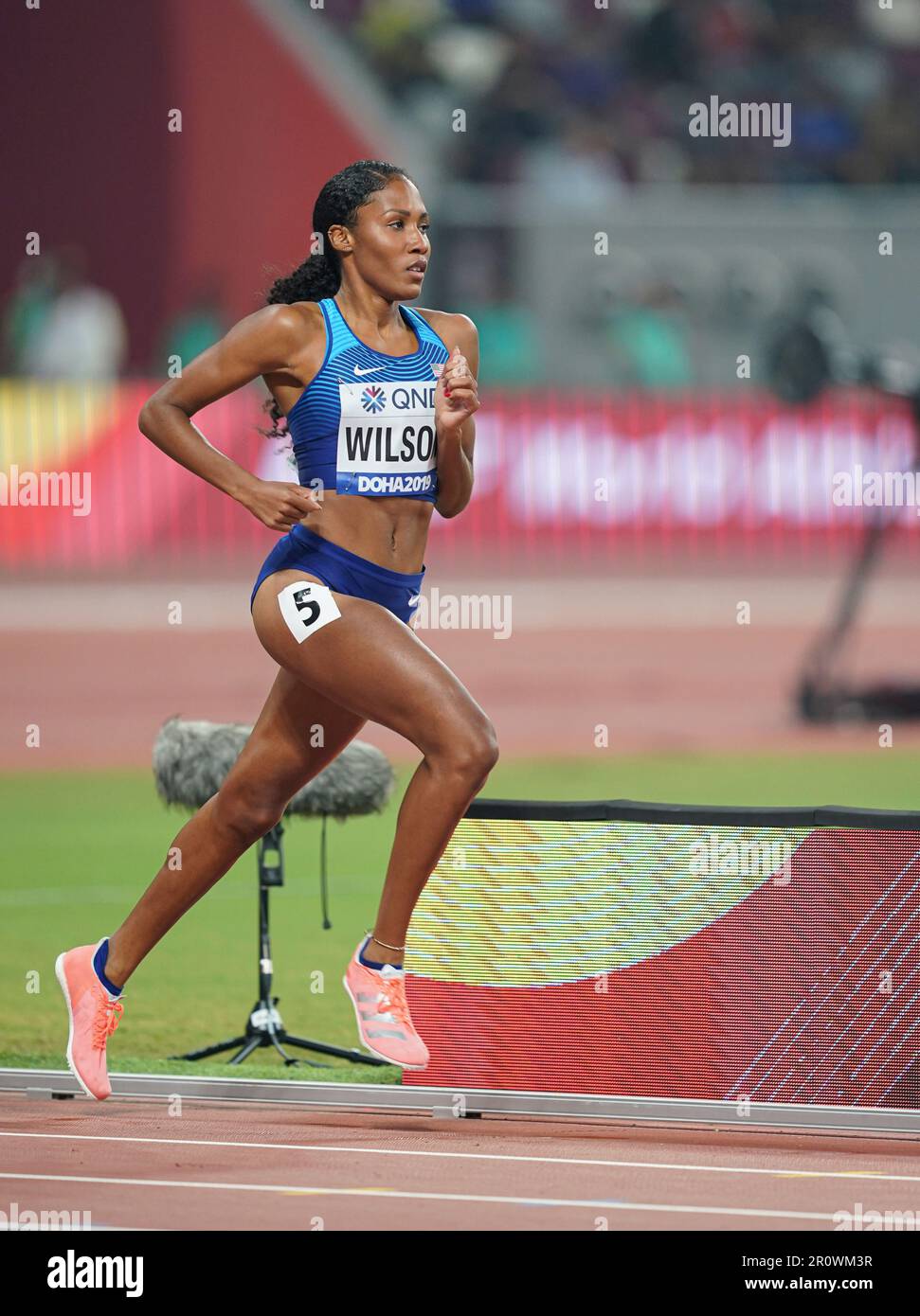 Ajeé Wilson running the 800m at the 2019 World Athletics Championships ...