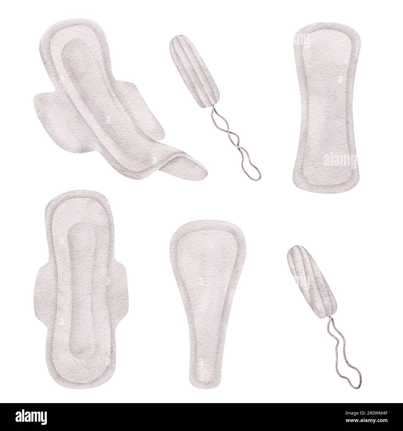 Menstruation Feminine hygiene products, Set of clean hygienic pads with ...