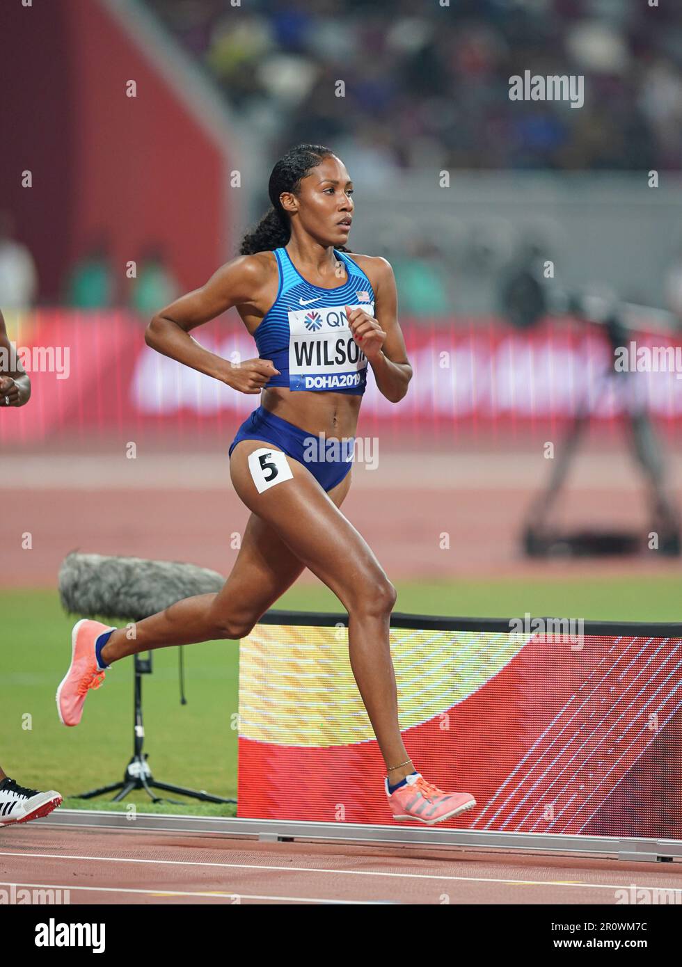 Ajeé Wilson running the 800m at the 2019 World Athletics Championships ...