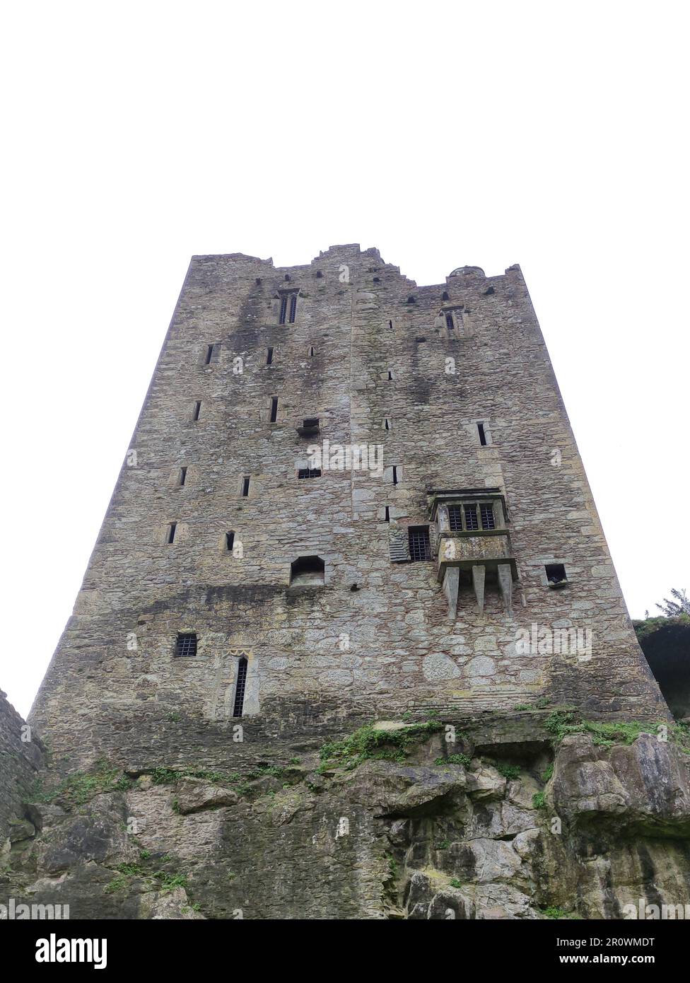 Old celtic fortress isolated over white background, standing on a rock ...