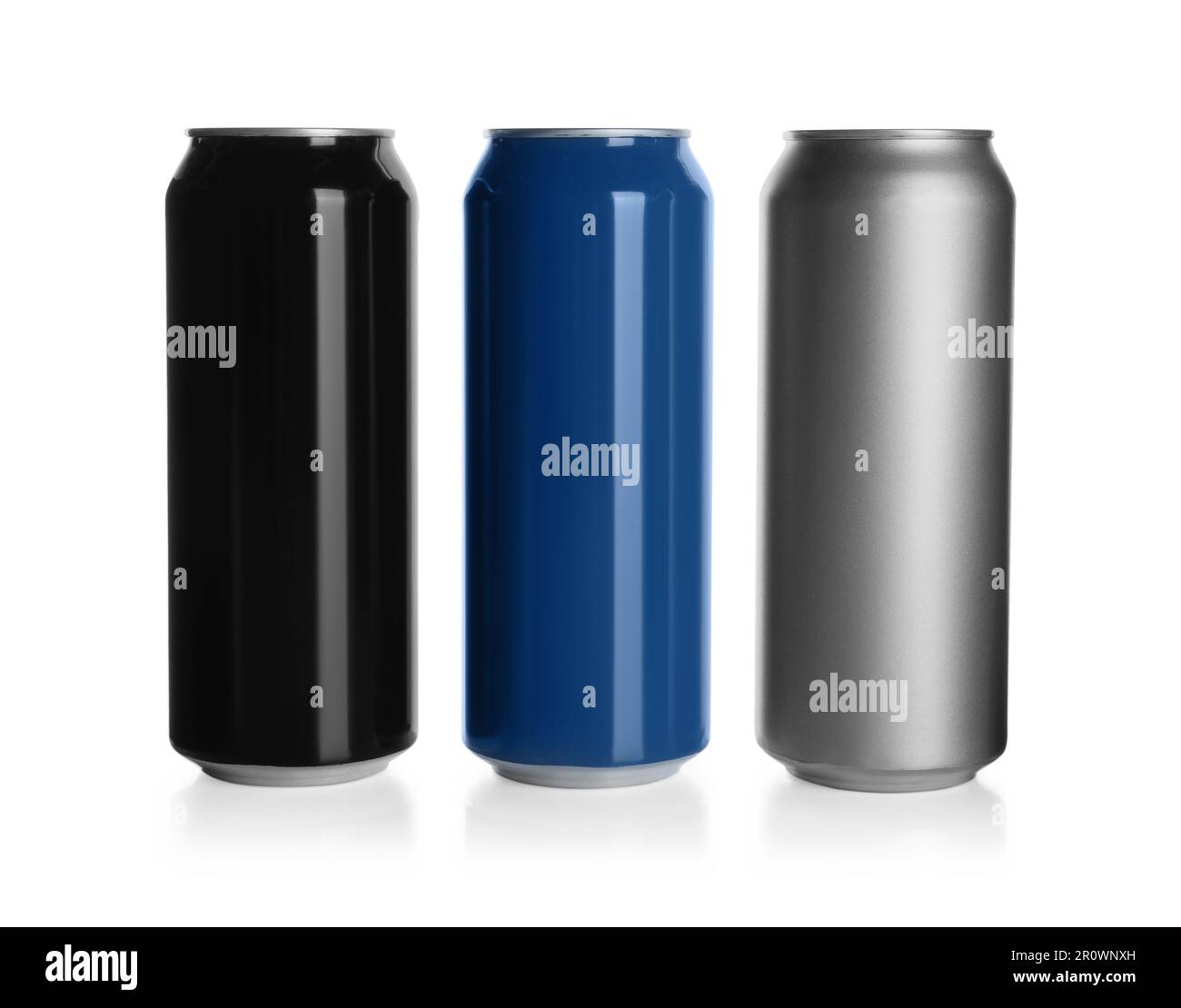 Aluminum cans on white background. Mockup for design Stock Photo - Alamy