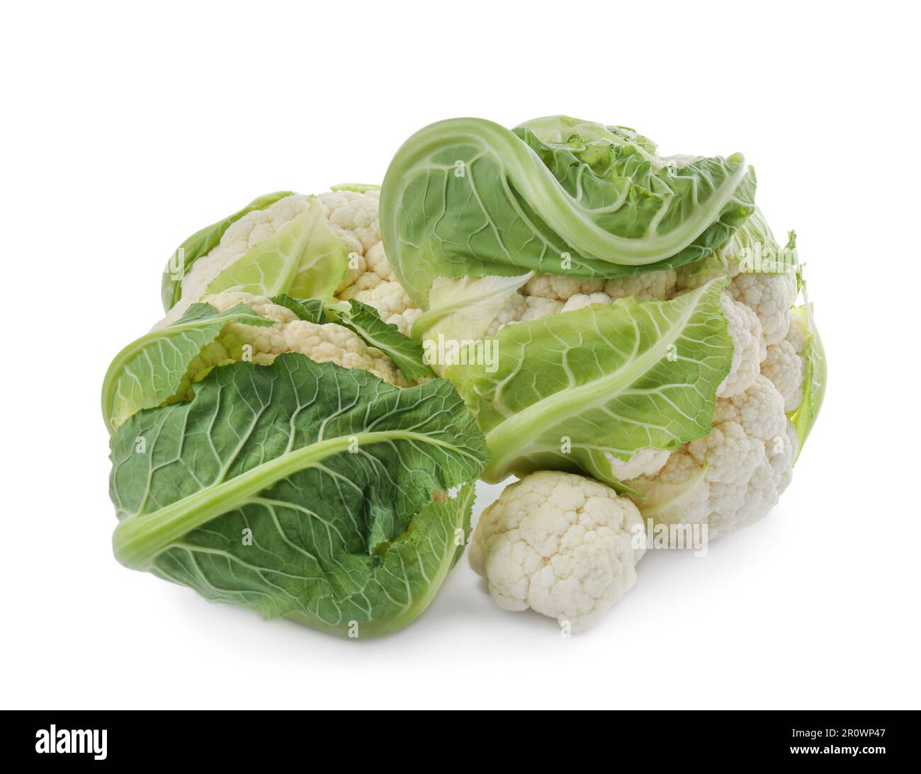 Whole fresh raw cauliflowers isolated on white Stock Photo - Alamy