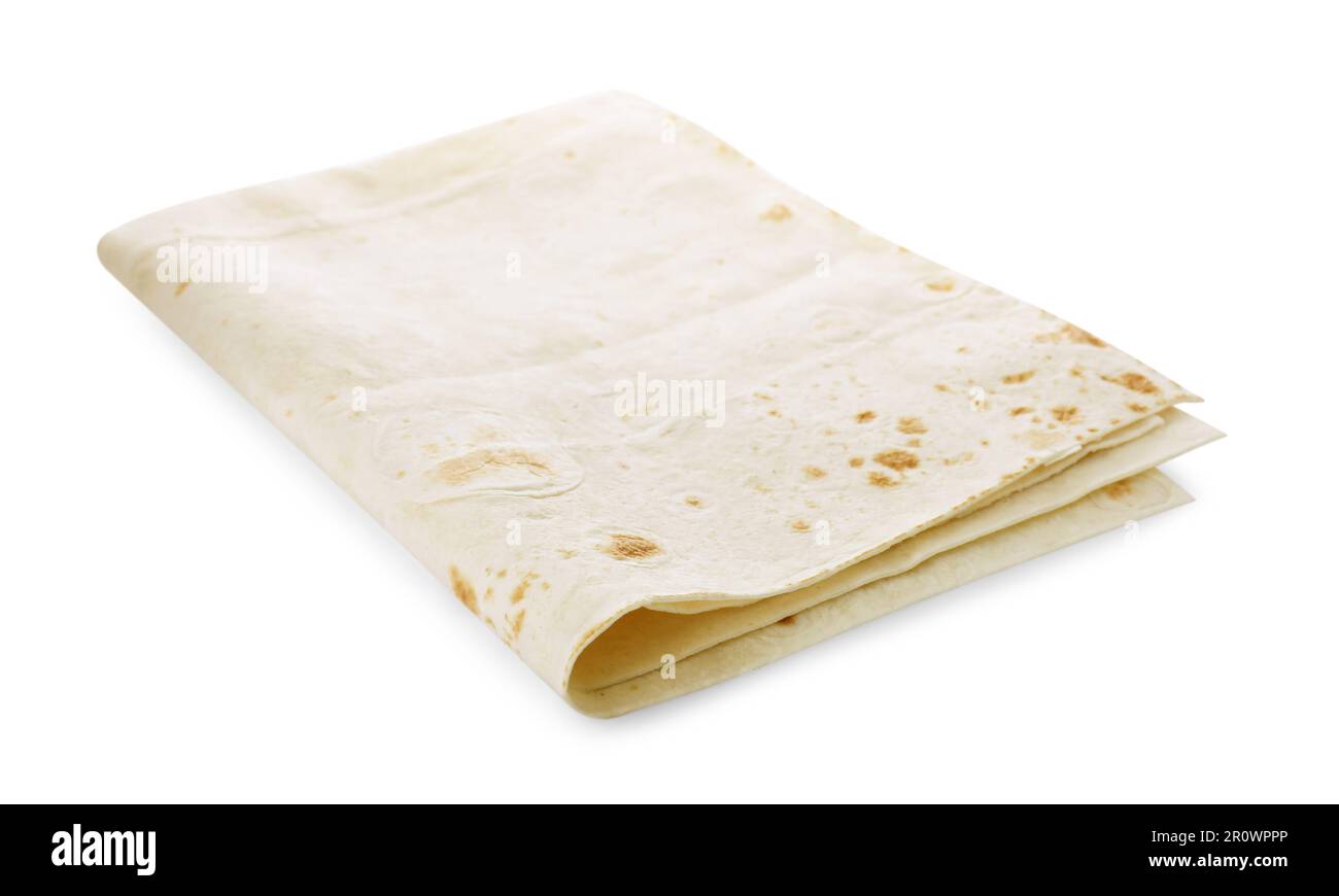 Delicious folded Armenian lavash on white background Stock Photo - Alamy