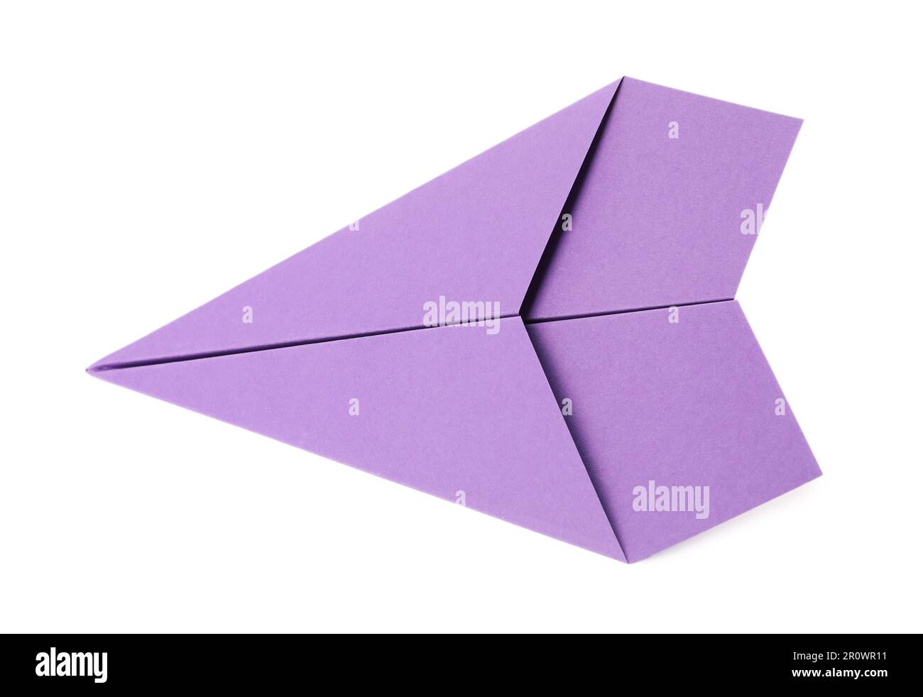 Handmade purple paper plane isolated on white Stock Photo - Alamy