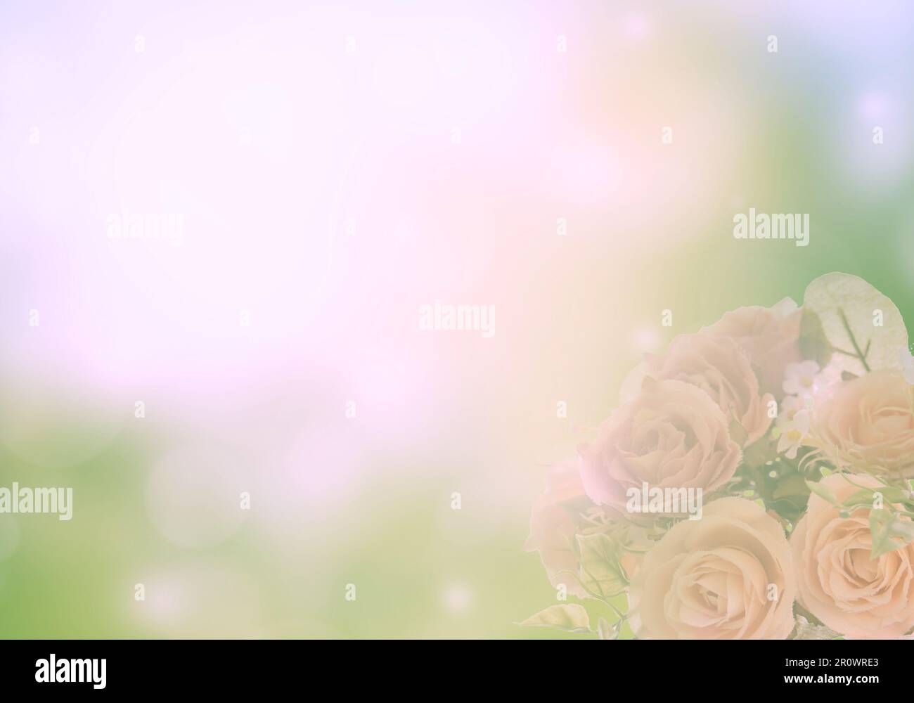 Invitation card with rose Pastel colors. Wedding card template. Floral ...