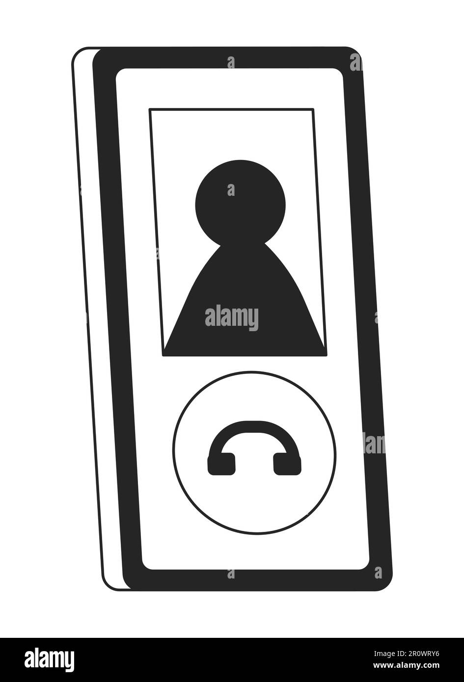 Making phone call with phone flat monochrome isolated vector object ...