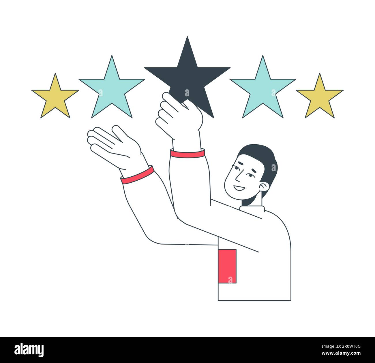 Positive reviews flat line concept vector spot illustration Stock ...