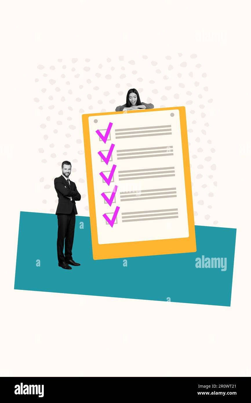 Progressive people collage picture grow career do all tasks check mark ...