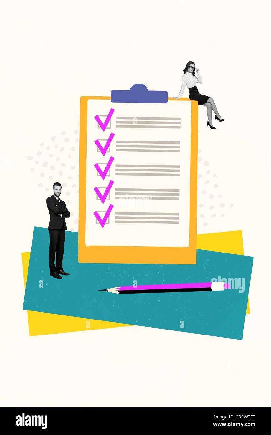 Magazine picture template collage of partners people lady guy doing ...