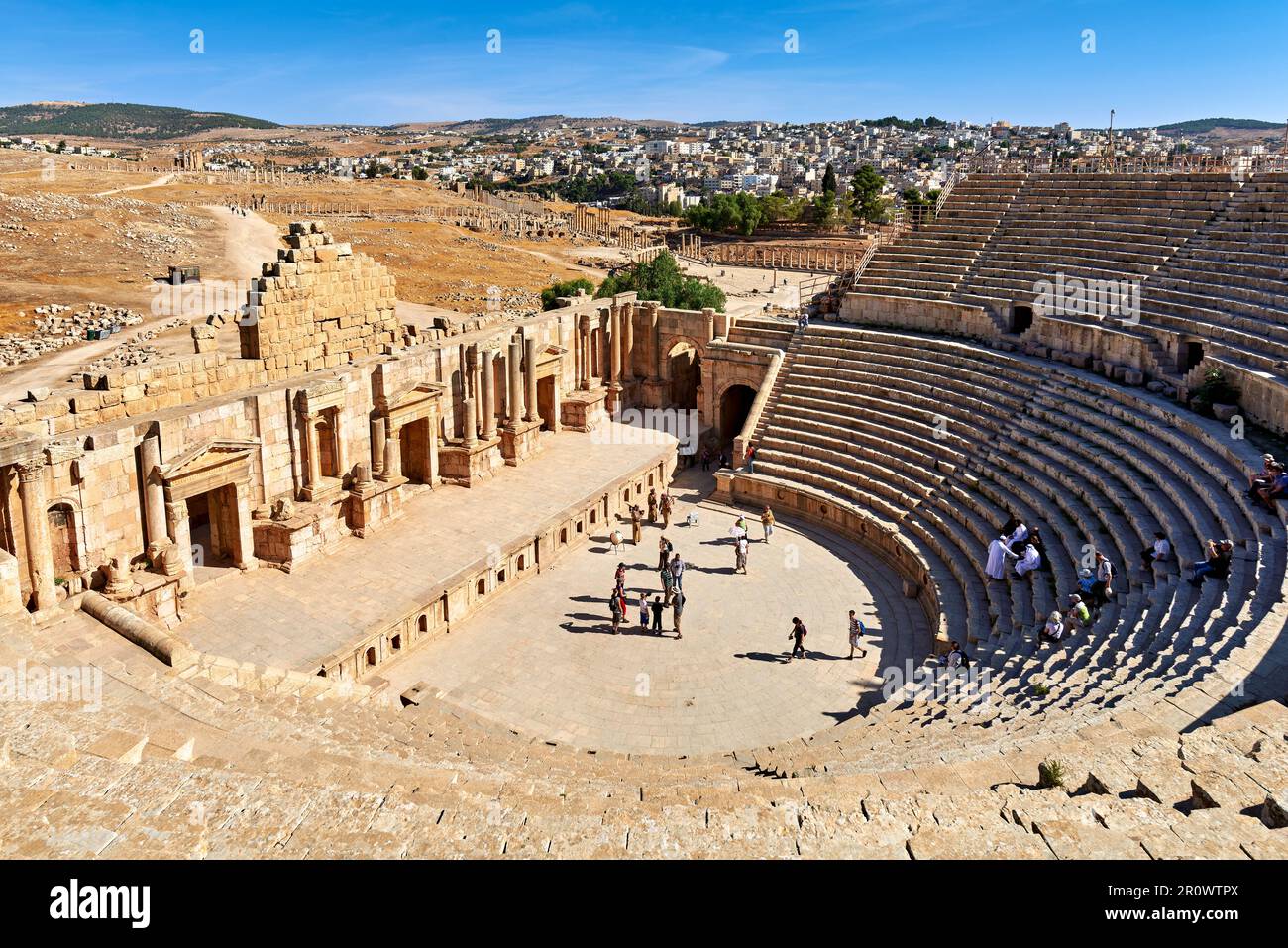Jordan. The greco roman city of Gerasa Jerash. The theatre Stock Photo ...