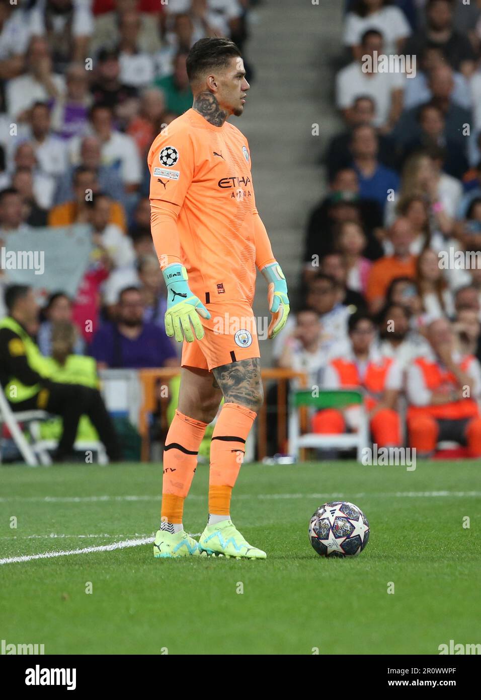 Madrid, Spain. 09th May, 2023. Ederson Moraes of Manchester City during ...