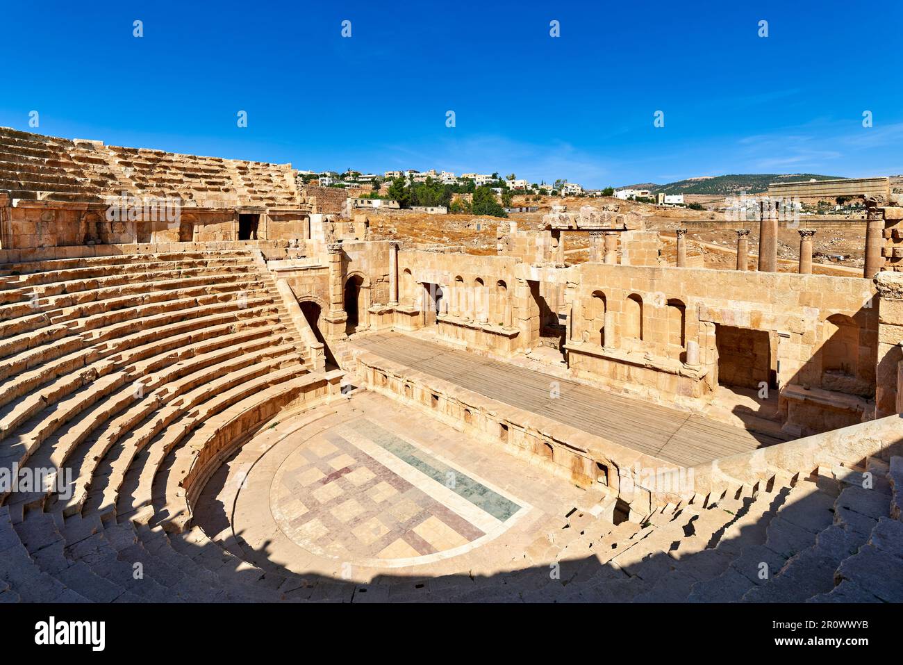Jordan. The greco roman city of Gerasa Jerash. The theatre Stock Photo ...
