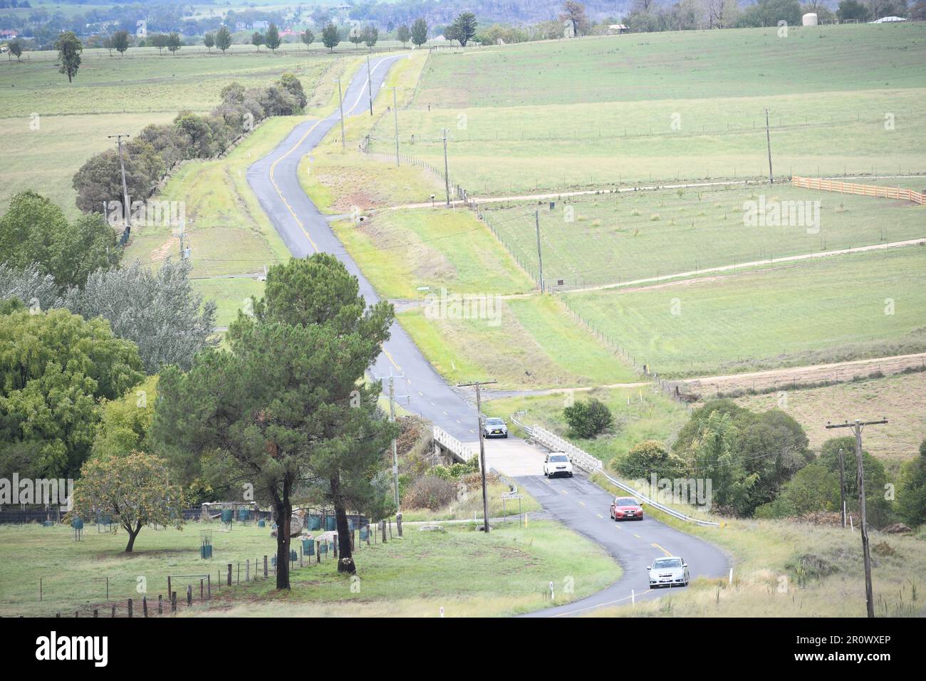 Rural Regional town of Australia: Tentetfield, NSW- rural road with ...