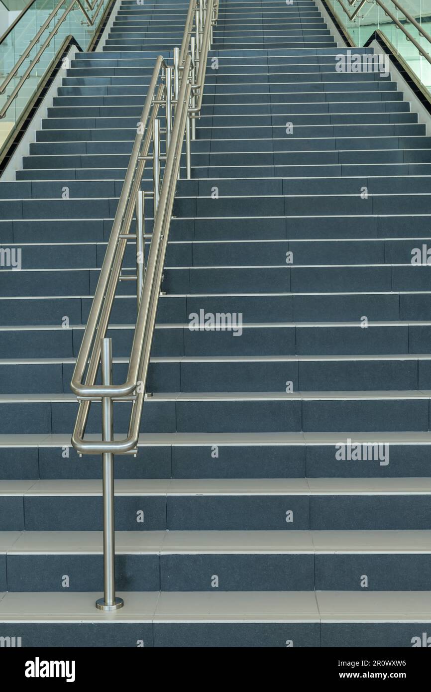 Modern staircase leading upstairs office building - Stock photo Stock ...