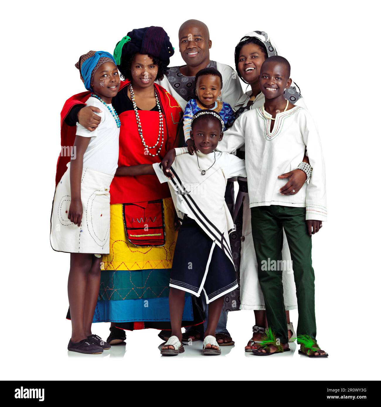 Raising them the traditional way. Studio shot of a traditional african ...