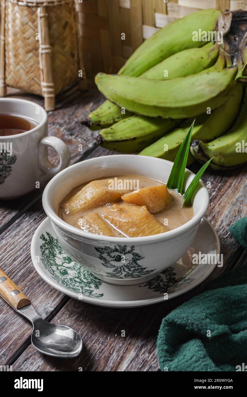 Sweet dessert Malaysia people called Pengat Pisang and Indonesian ...