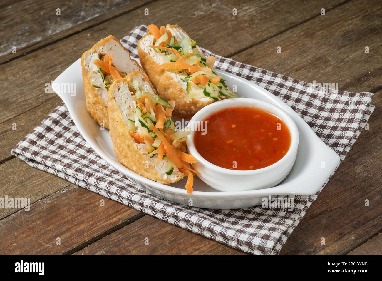 Malay cuisine called Tauhu Sumbat made from Tofu and Vegetables Stock ...